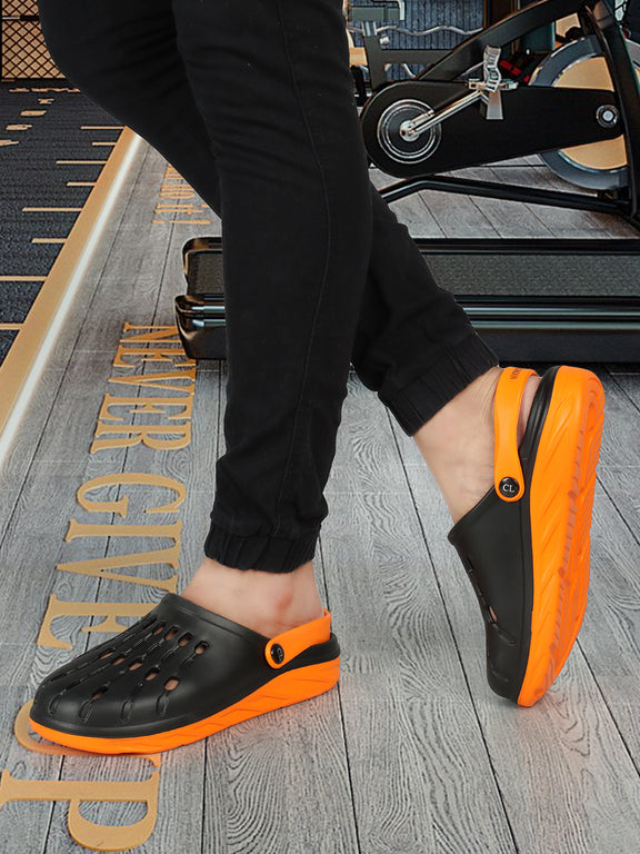 Men's Two-Tone Perforated Back-Strap Clogs – Iconic Creations